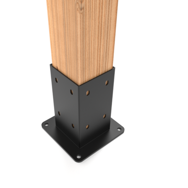 Steel Base Bracket 4x4 for Pergola | Korto Structures